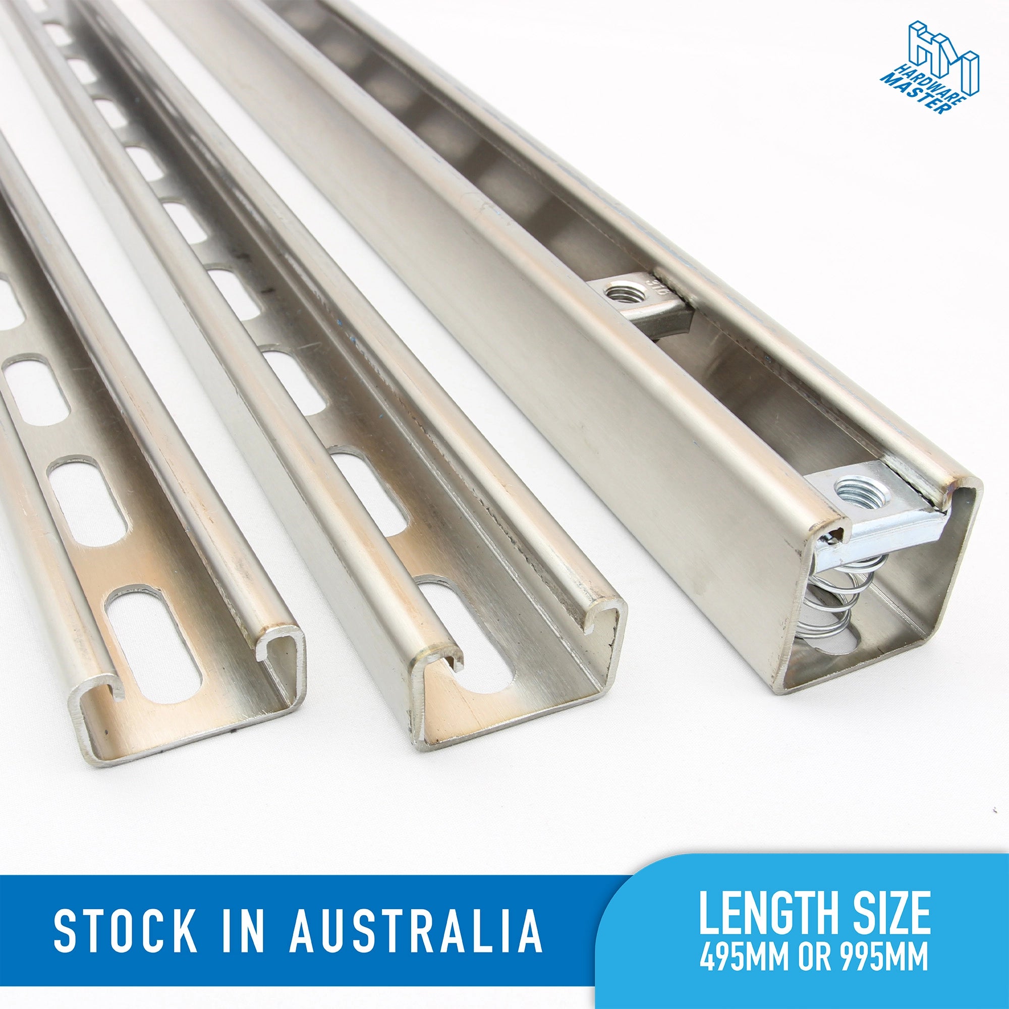 S304 Stainless Steel Unistrut Track | Slotted Channel – Hardware Master