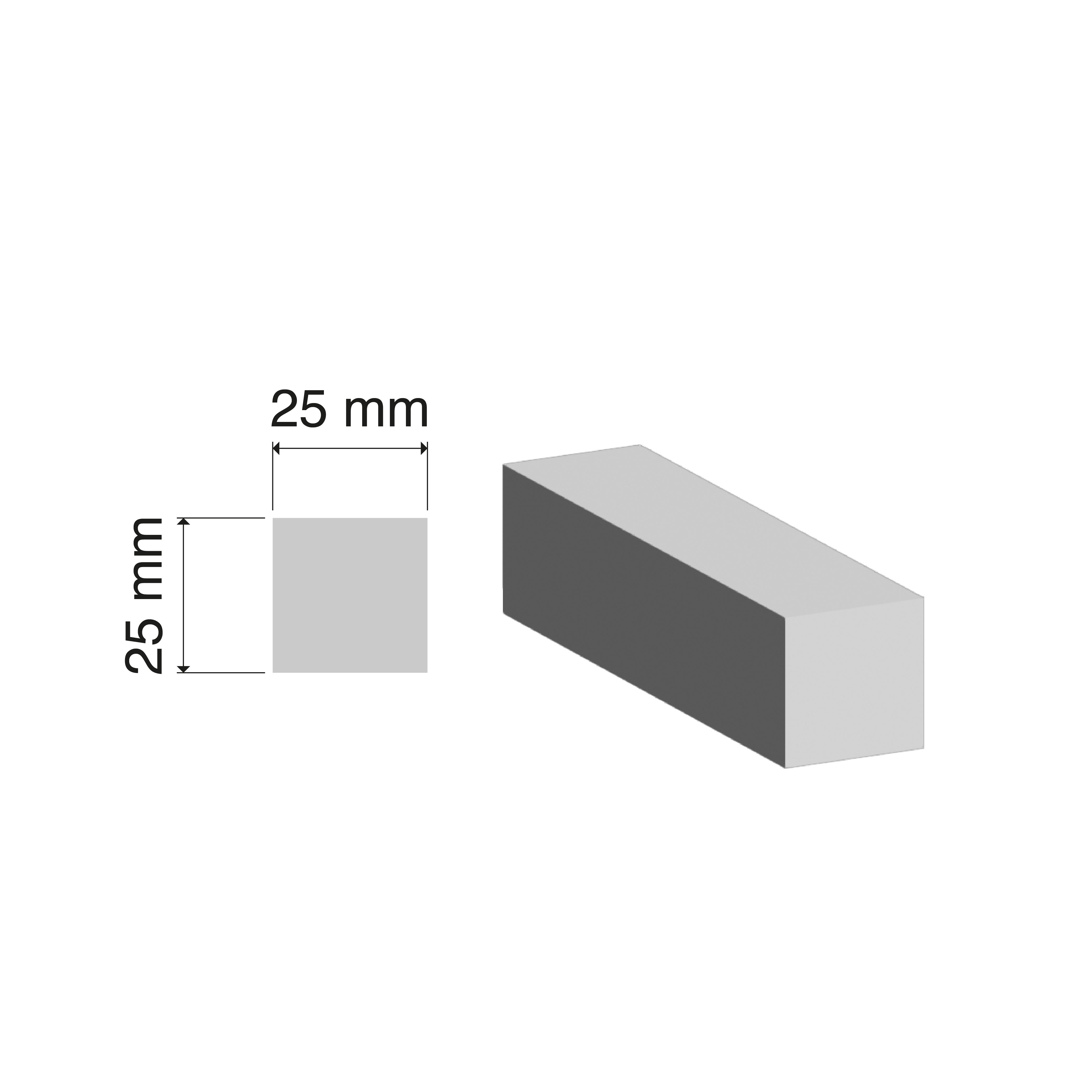 Aluminium Solid Square Bar | 25x25mm | 6060 T5 Alloy | Cut to Size ...