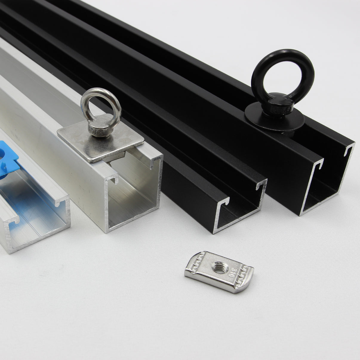 Unistrut Track | Aluminium 6060T5 | Black or Silver | Canopy Channel ...